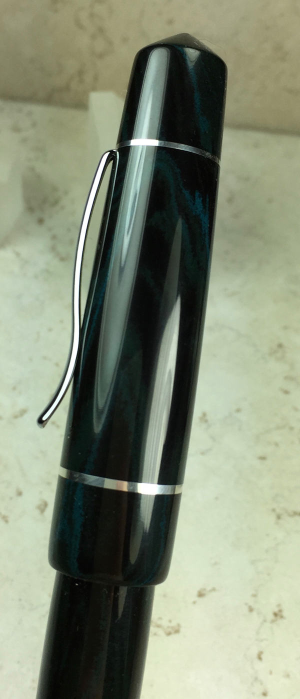 Master Scrivener in Blue Marbled German Ebonite – Medium | Scriptorium Pens
