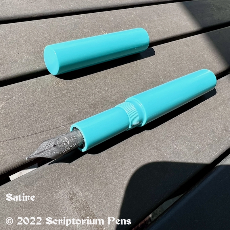 Satire in Sea Green with Bock #8 Nib – Large | Scriptorium Pens