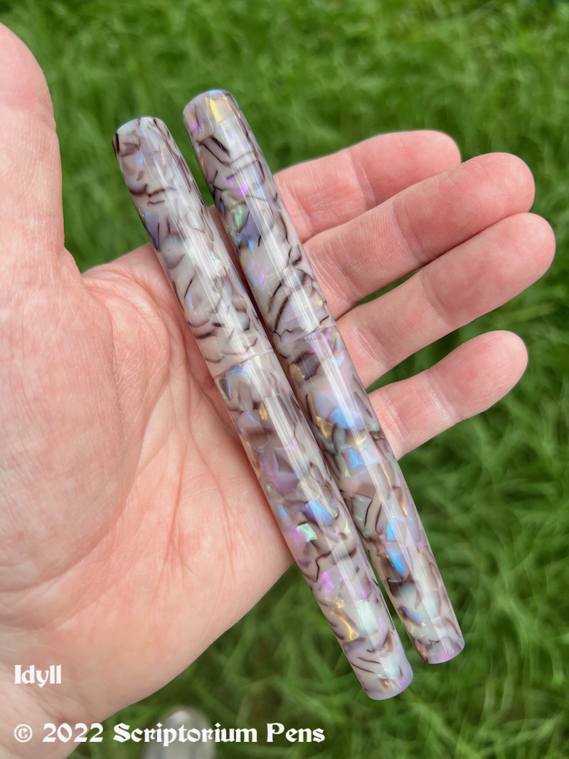 Idyll in Silver Abalone Cellulose Acetate – Small | Scriptorium Pens