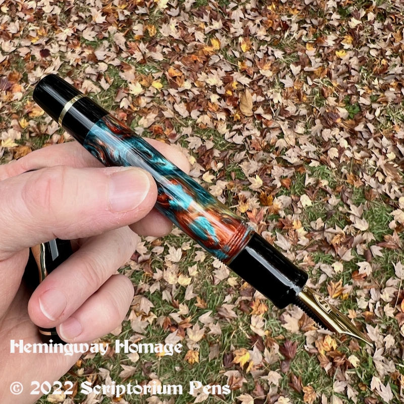 Hemingway Homage in Twilight Cenote & Black Acrylic with Brass Trim ...