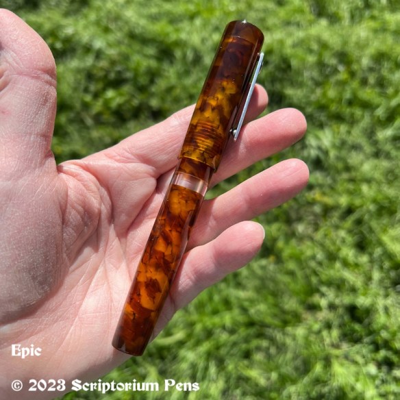 Epic in Illuminated Amber Tortoise with Wide Modern Clip in Silver ...