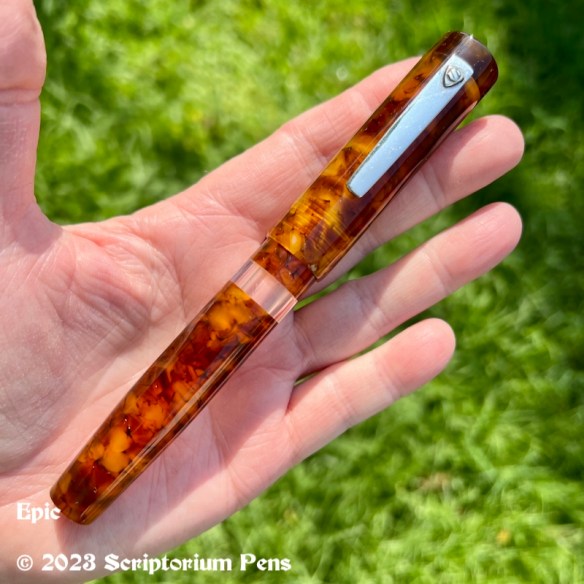 Epic in Illuminated Amber Tortoise with Wide Modern Clip in Silver ...