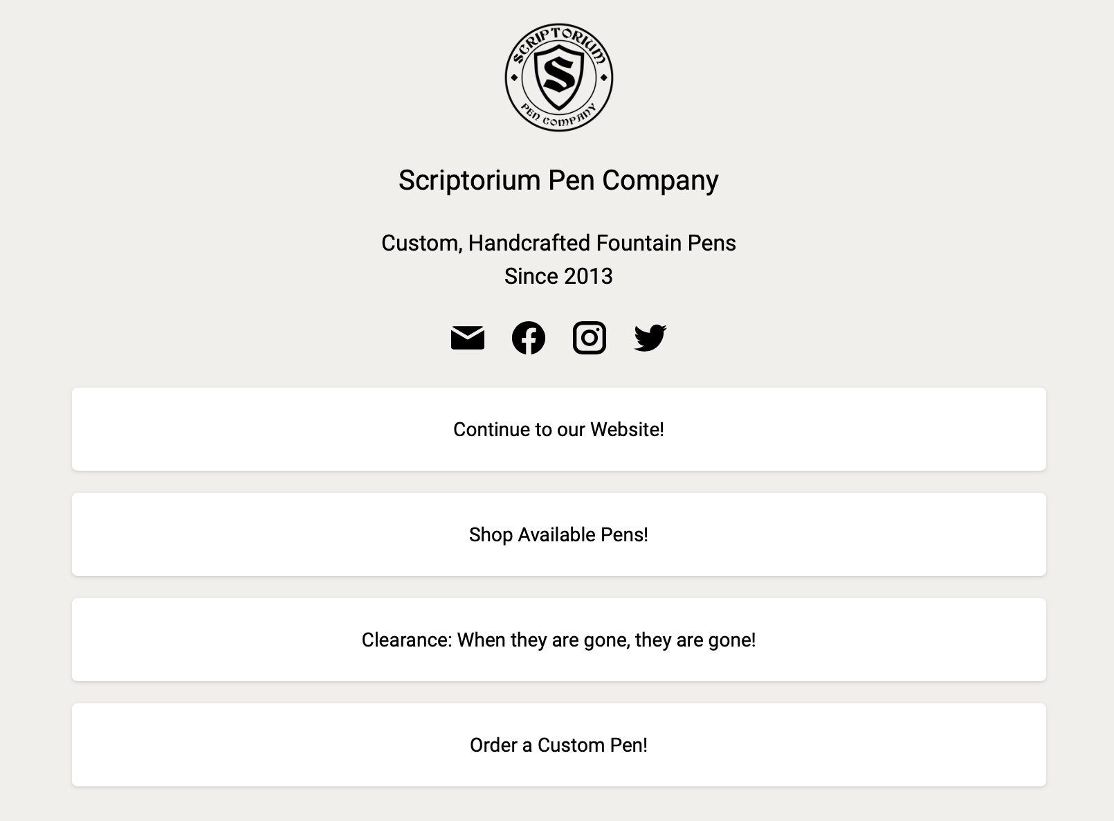 Link Pop Addition to Social Media Accounts | Scriptorium Pens